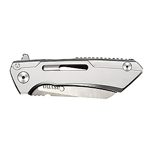 Casvno Pocket Knife Folding knife （F04B）：2.68” D2 Steel Blade& Handle,SpeedSafe Assisted Open, Flipper, Liner and Tip Lock,3.79 oz