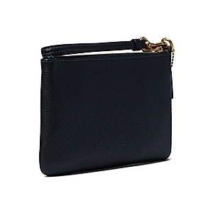 Coach Polished Pebble Small Wristlet, Black, One Size