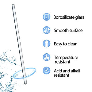 15 Pack Glass Stirring Rods: Diameter 5mm Length 6 inch Glass Stir Sticks, Borosilicate Glass Stirring Rod for Mixing Lab