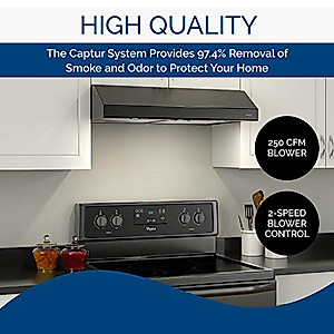 Broan-NuTone BCSD136BL Glacier Range Hood with Light, Exhaust Fan for Under Cabinet, Black, 36-inch