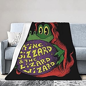 King Music Gizzard and Lizard and Wizard Comfortable and Warm Super Soft Blanket for Home Decoration Anti-Fleece Flannel Blanket, Suitable for Adults and Children 50"x40"