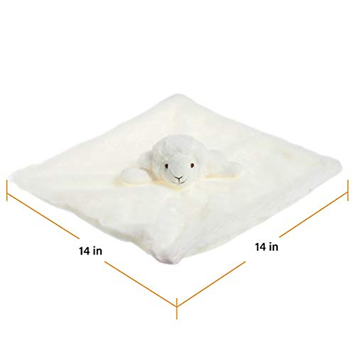 Apricot Lamb Luxury Snuggle Plush White Lamb Sheep Infant Stuffed Animals Security Blanket Nursery Character Blanket(White Lamb, 14 Inches)