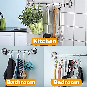 Shower Curtain Hooks Rings,Set of 24 Rustproof Metal Shower Hooks for Shower Curtain,S Shaped Black Shower Curtain Rings for Bathroom,T-Bar Decorative Shower Hooks Hangers for Shower Curtain Rod