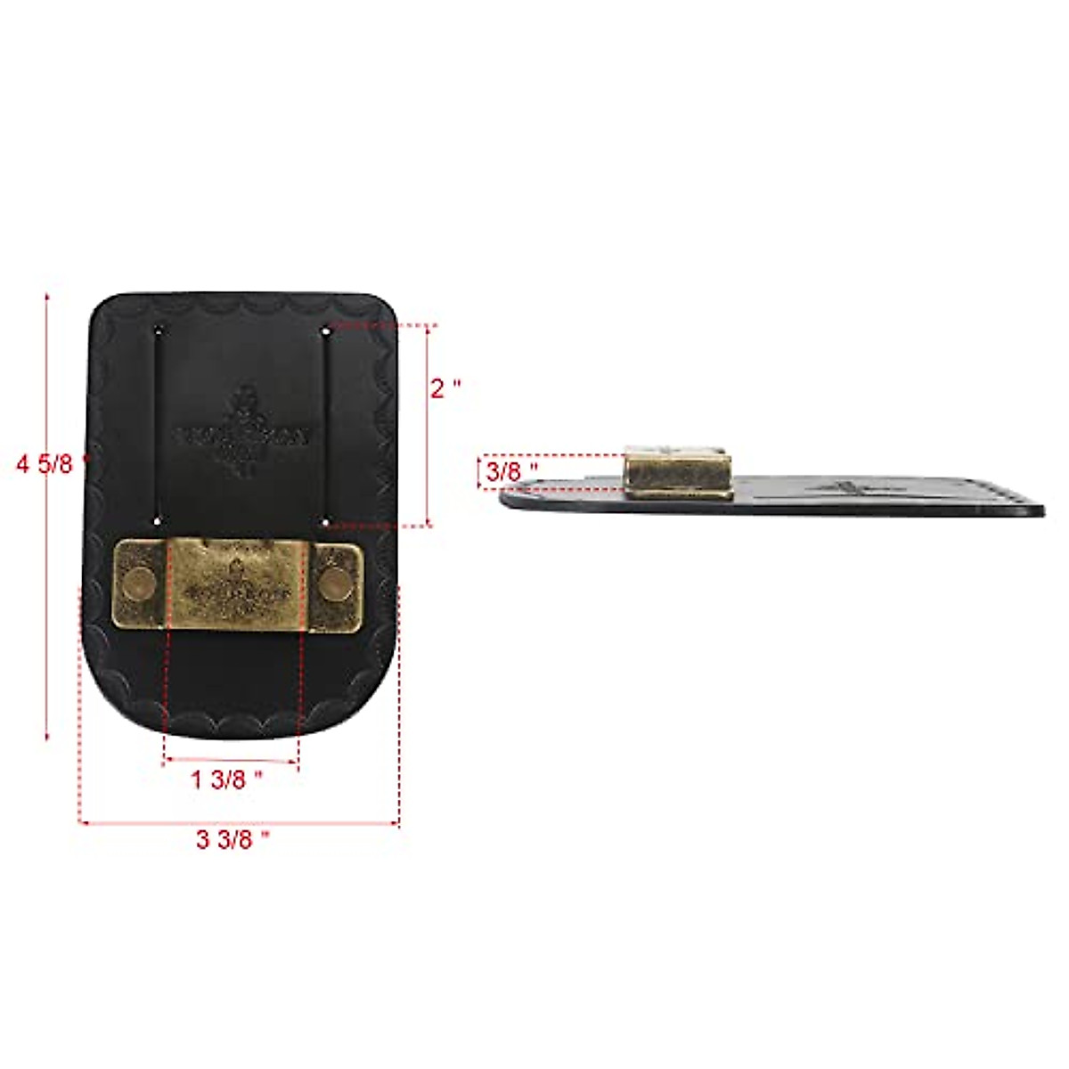 TOURBON Leather Tape Measure Holder for Belt (Pack of 2 Pieces) (Black)