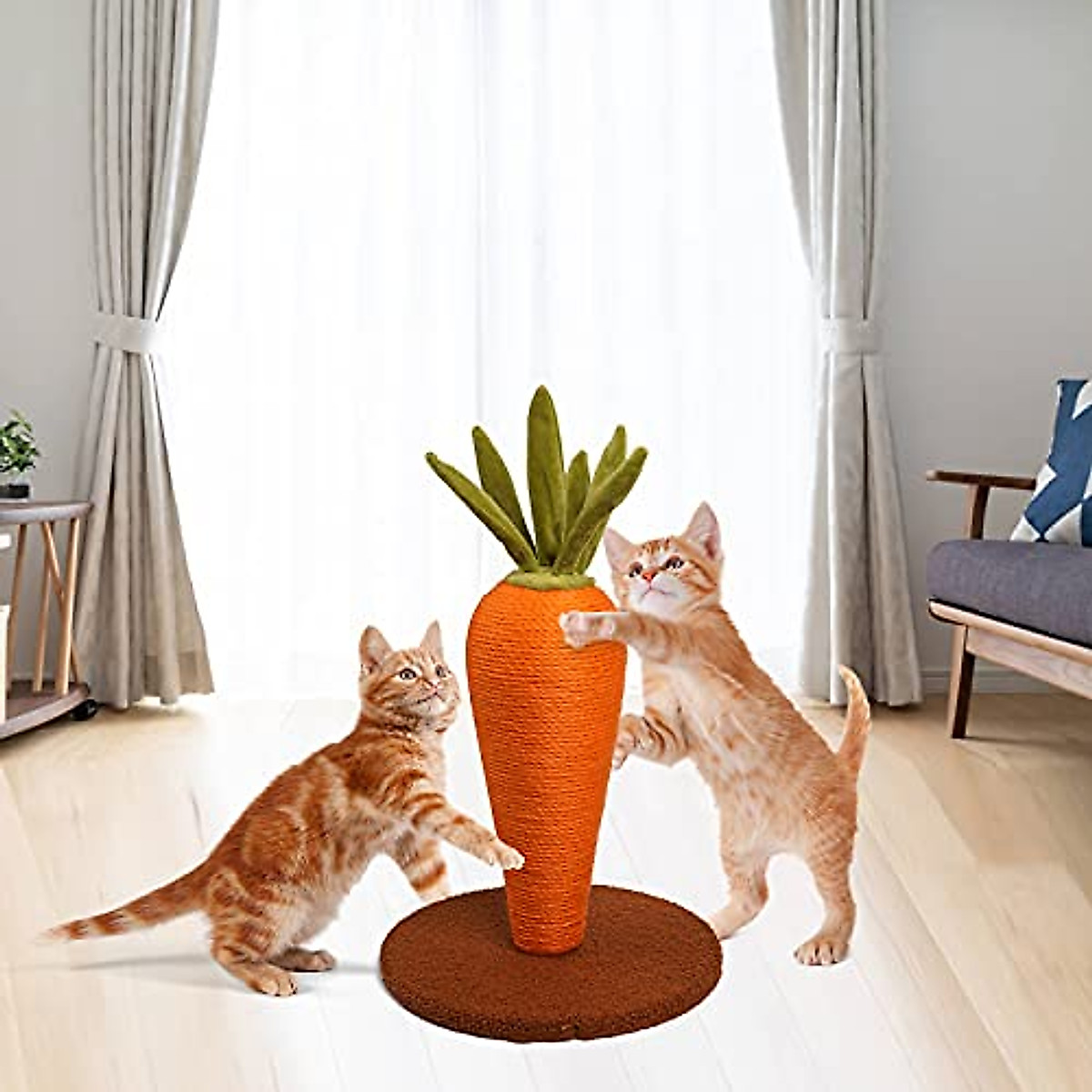 21” Tall Cat Scratching Post for Indoor Cats by YOUMI, Sisal Scratch Posts, Sisal Cat Post, Sisal Cat Scratcher for Large Cats and Kittens
