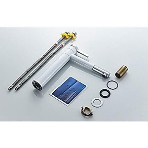 Kitchen Taps Basin Faucet White Single Handle Lavatory Single Hole Water Vanity Sink Bath Basin Mixer Tap Solid Brass Faucets-1