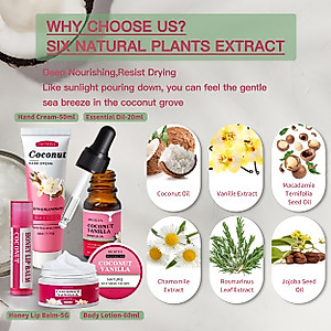 Gifts for Women,Birthday Gifts Friendship Gifts for Women,Travel Size Convenience Kits,Coconut Vanilla Spa Gifts for Her Mom Sister Friends,Unique Gifts Set Ideas for Women