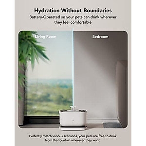 PETLIBRO Cat Water Fountain for Cats Inside,Wireless Pet Water Fountain,2.5L/84oz Dockstream Battery Operated Automatic Cat Fountains for Drinking with Wireless Pump,Easy Cleaning,BPA-Free for Cat Pet