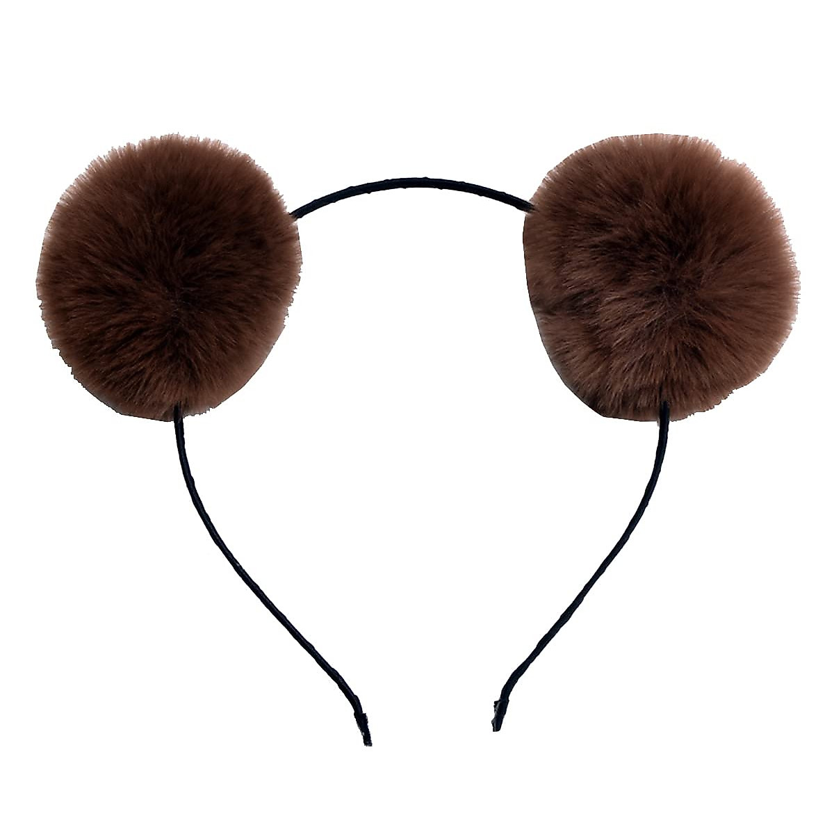 Sheliky 4Pcs Headband Bear Ears Furry Ball Hair Band Halloween Christmas Party Prom Cosplay Accessory for Women Girls (PACK A)