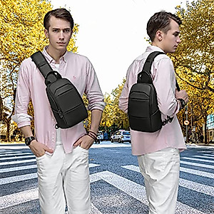Messenger Bag for Men,Small Black Sling Crossbody Bags,Waterproof Daypacks,Hiking Biking Shoulder Bag