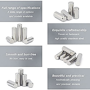 Othim 50 Pcs Dowel Pin, 304 Stainless Steel Shelf Support Pin Metal Fasten Elements Used on Precise Location, Diameter 3Mm,Length 5mm
