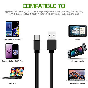 Retractable USB-C Cable, Type-C 3 Feet Charging Cable Compatible to Samsung Galaxy Z Flip, Z Fold, Note 20 S22 S21 S20 Google Pixel LG Moto iPad Mini, iPad Pro, iPad Air (USB-A to USB-C) (2Pack)