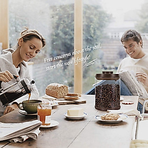 Coffee canister,Airtight Storage Coffee Beans Container,Large Glass Jar with One Way Co2-Release Valve,Fresh food container for Beans,Ground coffee,Sugar,Flour,Cookie,Nuts