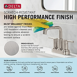 Delta Faucet Nicoli Single Hole Bathroom Faucet Brushed Nickel, Single Handle Bathroom Faucet, Drain Assembly, Stainless 15749LF-SS