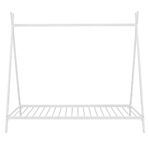 Bellemave Floor Bed Twin Size for Kids, Metal Montessori Floor Bed, Twin House Bed for Kids Girls Boys, Tent Bed, Twin,White