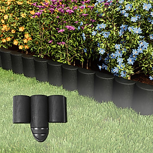 Plastic Lawn Edging Stone Look Garden Borders Flower Bed Borders Palisades, 4 PCS