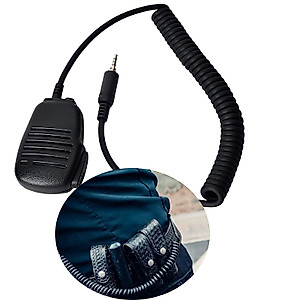 HYS Walkie Talkie Handheld Speaker Mic 3.5mm (S/P 4C Thread) Jack Shoulder Microphone for YAESU/Vertex VX-6 VX-7 VX-120 VX-127 VX-170 VX-177 FT-270 FT-277 Icom IC-4300 IC-4350 Handheld 2 Way Radio