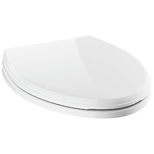 Delta Faucet Wycliffe Slow Close Elongated Toilet Seat with Non-Slip Seat Bumpers, Soft Close Toilet Seat Elongated, Toilet Seat Slow Close, White 811901-WH