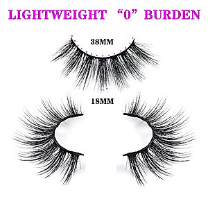 Kisslily 8 Pairs 18MM 3D False Lashes Pack Fluffy Curled False Eyelashes(3D-19)