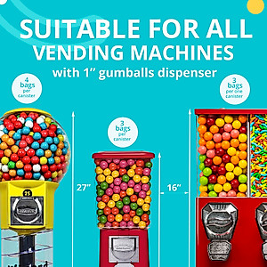 Gumballs for Gumball Machine - Berry Mix 1 Inch Bubble Gum Balls Bulk - Gumball Machine Refills - Double Bubble Chewing Gum - 2.4 Pound - 136pcs King Gumballs Bulk