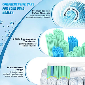 Replacement Heads for Philips Sonicare Toothbrush E-Series, Perfectly Compatible with Phillips Sonic Care Screw-on Toothbrushes, 6 Pack