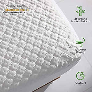 California King Size Waterproof Mattress Protector Rayon from Bamboo Fitted Mattress Pad Cover with Deep Pocket Up to 18''