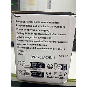 2024 Ultrasonic Deer Repellent Devices Solar Animal Repeller for Cat Dog Deer Raccoon Coyote Skunk, Waterproof Cat Deterrent Outdoor with Explosive Flashing Light for Lawns Yard