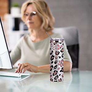 PYD Life Sublimation Tumblers Glitter Blanks Skinny 30 OZ Silver Straight Stainless Steel Tumbler with Lid and Stainless Straw for Tumbler Heat Press Sublimation Oven Printing 4 Pack