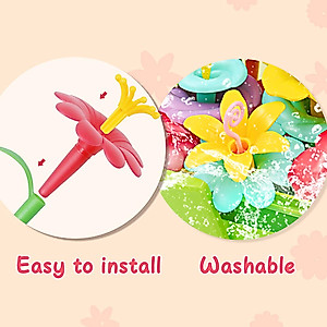 VERTOY Gifts for 3 4 5 6 Year Old Girls, Flower Garden Building Toys Set for Toddlers, STEM Preschool Activities and Gardening Pretend Playset, Stacking Game for Age 3+ Little Kids