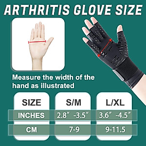 Dr.Welland Medical Arthritis Gloves with Strap, Best Open Finger Glove Hand Wrist Support for Rheumatoid Arthritis