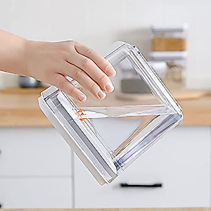 Airtight Food Storage Container Set Mechanical Silicone Seal Canister-BPA-Free Clear Plastic Kitchen Pantry Organization Storage with Durable Lids Ideal for Cereal, Flour& Sugar-Spoon included