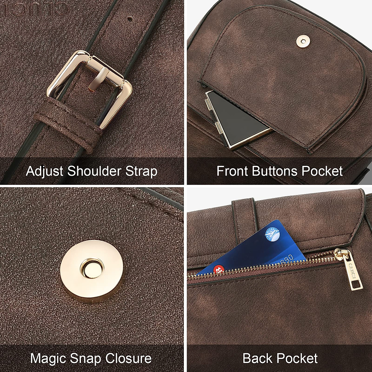 CLUCI Crossbody Bags for Women, Vegan Leather Cross body Wallet Purse Adjustable Strap, Women's Small Over Shoulder Handbag