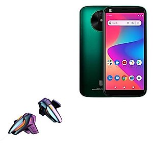 BoxWave Gaming Gear Compatible with BLU C6L (2020) (Gaming Gear by BoxWave) - Touchscreen QuickTrigger, Trigger Buttons Quick Gaming Mobile FPS for BLU C6L (2020) - Jet Black