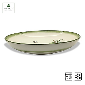 X Large Ceramic Bowl for Kitchen - Italian dinnerware pasta bowl - Platter serving tray - Hand painted Tuscan pottery bowls - Made in Italy plates set - Ceramics salad tuscan soul pottery