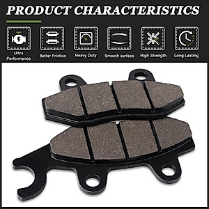 LOCOPOW Brake Pads Rhino 660 700 Front and Rear Compatible with Yamaha Rhino 660 YXR660 4x4 2004-2007 / Raptor 700 700R YFM700 2006-2012 / Rhino 450 YXR450 4x4 2006-2009