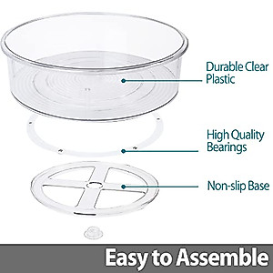 LotFancy Lazy Susan Organizer, Pack of 2, 12” and 10” Round Lazy Susan Turntable for Cabinet, Clear Plastic Rotating Storage Container for Table, Pantry
