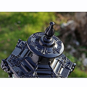 MHCZBGY Home Outdoor Column Headlights Garden Villa Decorative Lamp Aluminum Black Pillar Light Waterproof Column lamp Vertical Yard Column Light Outdoor Column lamp