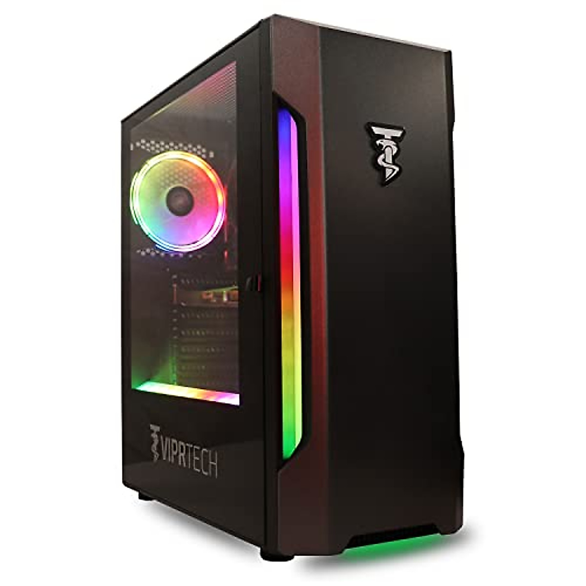 ViprTech Snowstorm Gaming PC Desktop Computer - AMD Ryzen 3 2200G, AMD Radeon Vega 8 Graphics, 8GB DDR4 RAM, 128GB M.2 SSD, 500GB HDD, WiFi, RGB, Windows 10 Pro, 1 Year Warranty, USA Built