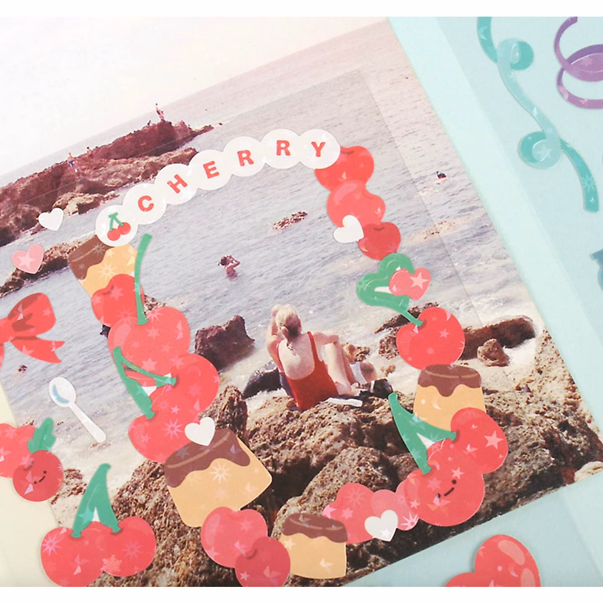 Cute Essential Kawaii Aesthetic Stationery Sticker Pack - 8 Sheets (258+ Stickers) - for Planners, journals, scrapbooks, Gifts, Kpop photocards, polocos, Frame, Removable, Confetti, Flowers, Bubble