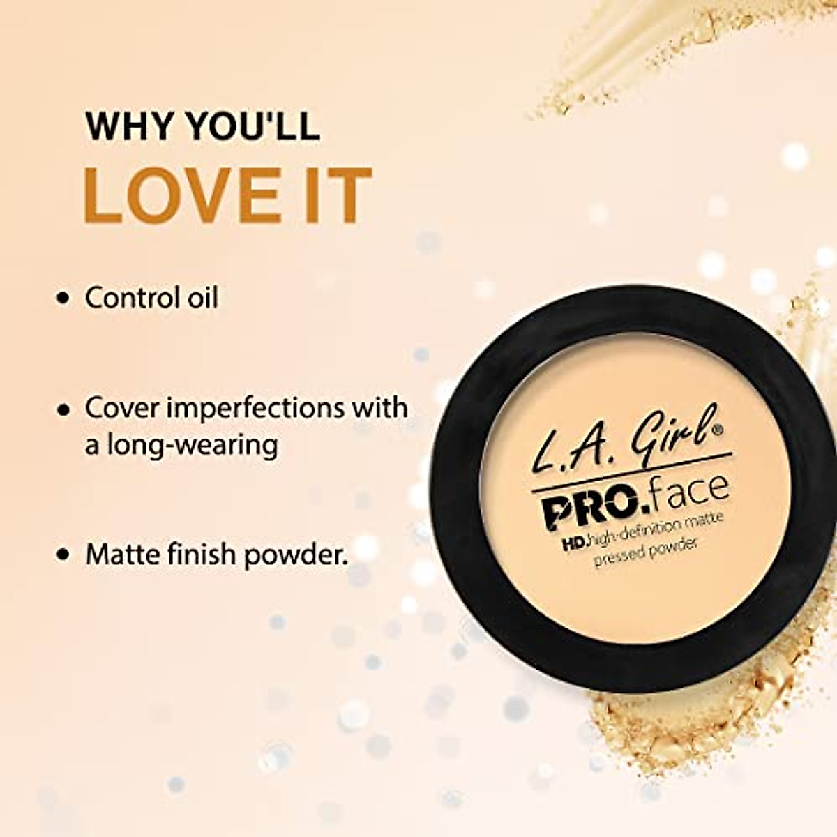 L.A. Girl Pro Face Powder Nude Beige, LAX-GPP605, 0.25 Ounce
