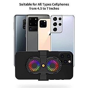 SakuraClub Phone Cooler, Cell Phone Cooling Fan with Dual Cooling Chip, Cooling Case for iOS/Android Phones, Fit for Mobile Gaming, Video Streaming, Car Driving (Need to Be Plugged in)