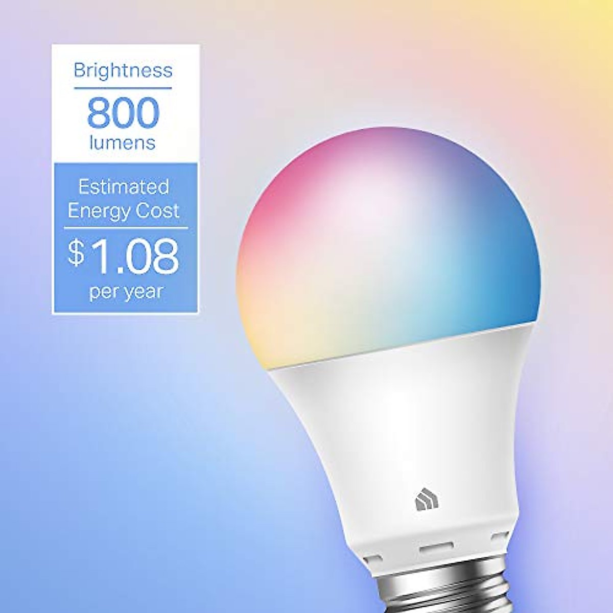 Kasa Smart Light Bulbs, Full Color Changing Dimmable Smart WiFi Bulbs Compatible with Alexa and Google Home, A19, 9W 800 Lumens,2.4Ghz only, No Hub Required, 4-Pack, multicolor (KL125P4)