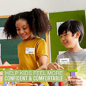 Hadley Designs 56 Floral Self Adhesive Name Tags Sticker for Kids - Name Tag Stickers for Kids Name Labels for School, Nametags Labels for Classroom Labels for Teachers, Sticky Name Tags for Clothes