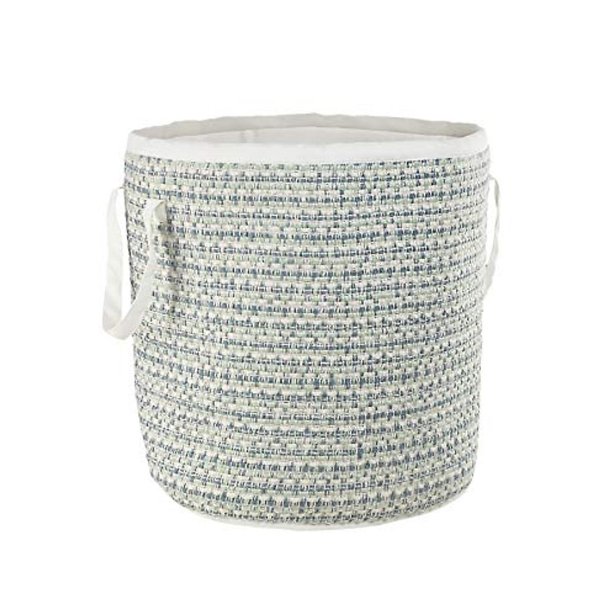 LR Home Interwoven Coastal Delight Indoor Outdoor Storage Basket, 21" x 21" x 21", Blue/Green/White