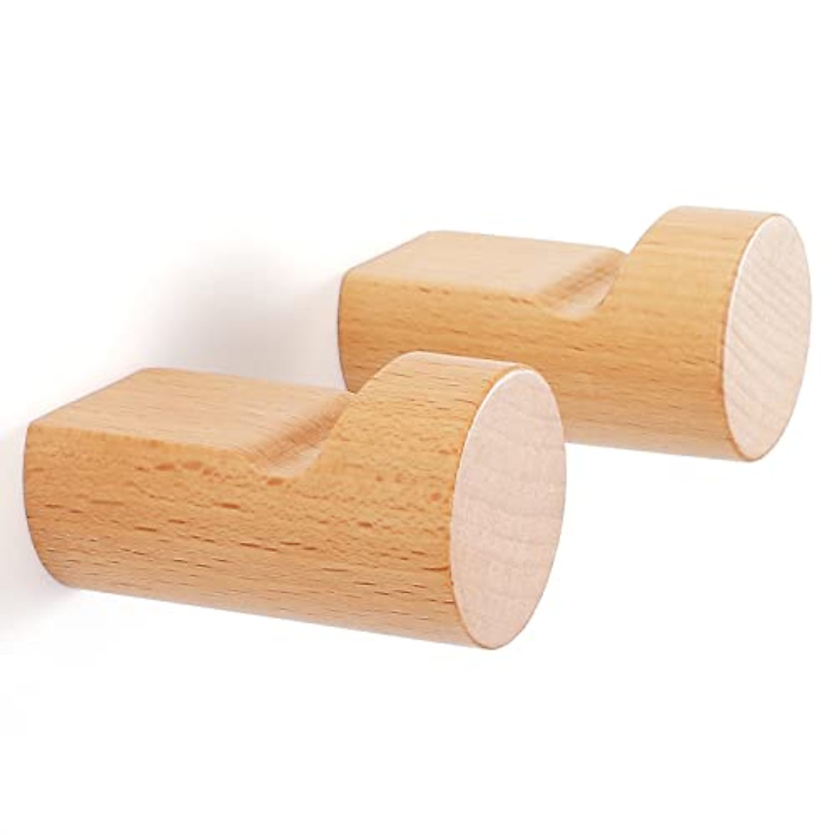 JOOPSHEE 8 Pack Wood Wall Hooks, Coat Hooks for Wall Mounted Extended Wooden Pegs, Rustic Wall Coat Rack Hat Hooks Robe Hook- Bathroom Cloest Entryway Wall Hangers Heavy Duty Hooks