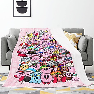 QUZtww-Kirby Blanket Fuzzy Soft Micro Fleece Ultra Fuzzy Blanket for Office Sofa Bed Living Room Warm Lightweight 50 x 40 in Pink