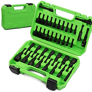 SWANLAKE SWANLAKE 39PCS Magnetic Hex Nut Driver Master Kit,1/4" Quick-Change Hex Shank, SAE & Metric Power Nuts Driver Drill Bit Tools Set,Cr-V Steel