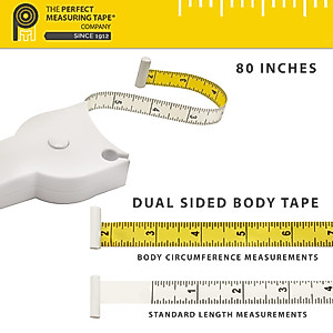 Perfect Body Tape Measure - 80 Inch Automatic Telescopic Tape Measure - Retractable Measuring Tape for Body: Waist, Hip, Bust, Arms, and More (White - 80 inch)