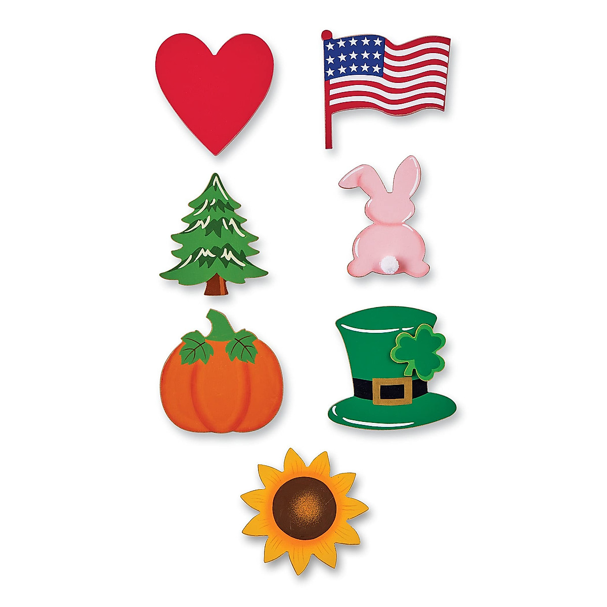 Collections Etc 8-Piece Vertical Multi-Season Wooden Welcome Sign Decor with Magnetic Backing - Seasonal Outdoor Home Decoration for Front Porch, Door, Wall - 46" x 8"