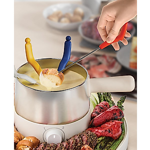 Sharper Image® Fondue Set – Electric Fondue Pot, Adjustable Heat, BPA-Free Stainless Steel, Cheese & Chocolate Fountain, Housewarming & Wedding Gift, Home Essentials Kitchen Gadgets, Mini Appliances